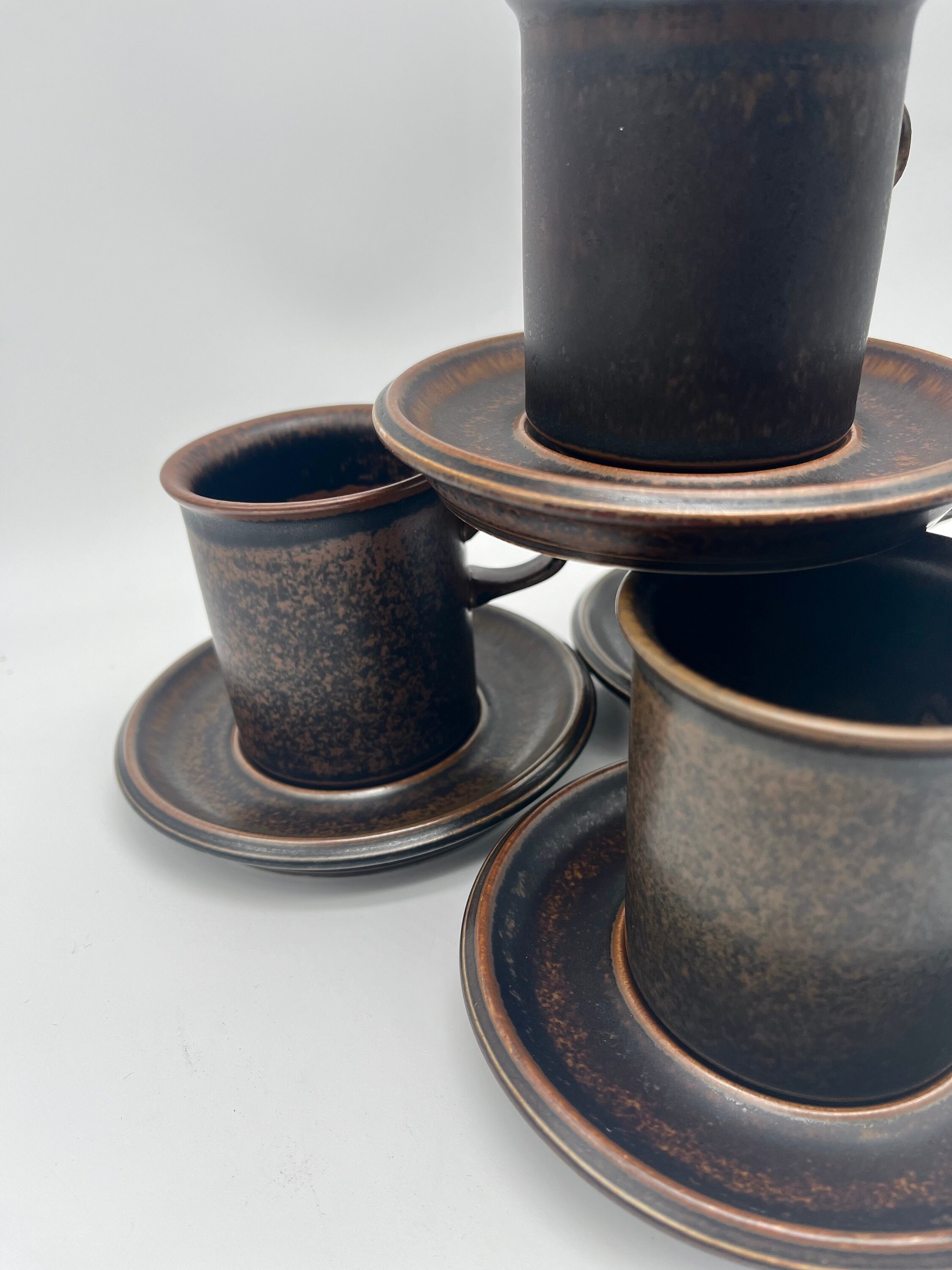 Arabia of Finland Ruska Demitasse Cups & Saucers Set of 4 - Etsy