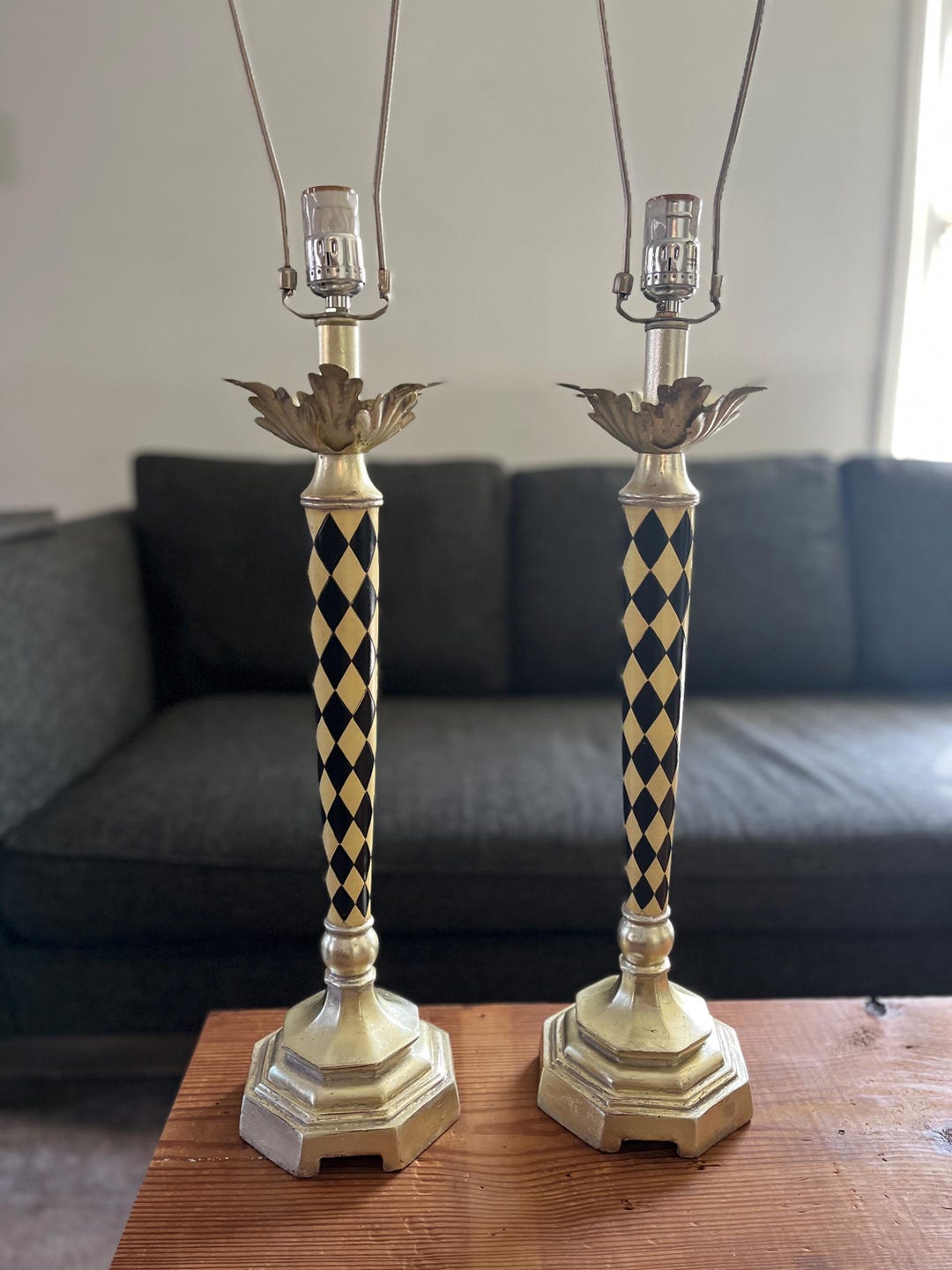 Vintage Harlequin Tall Table Lamps 3 - Etsy