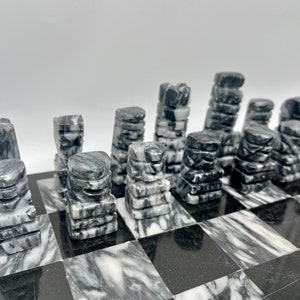 Black and Grey Marble Chess Set - Etsy