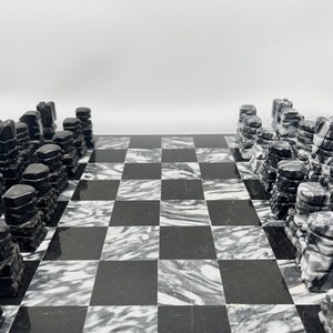 Black and Grey Marble Chess Set - Etsy
