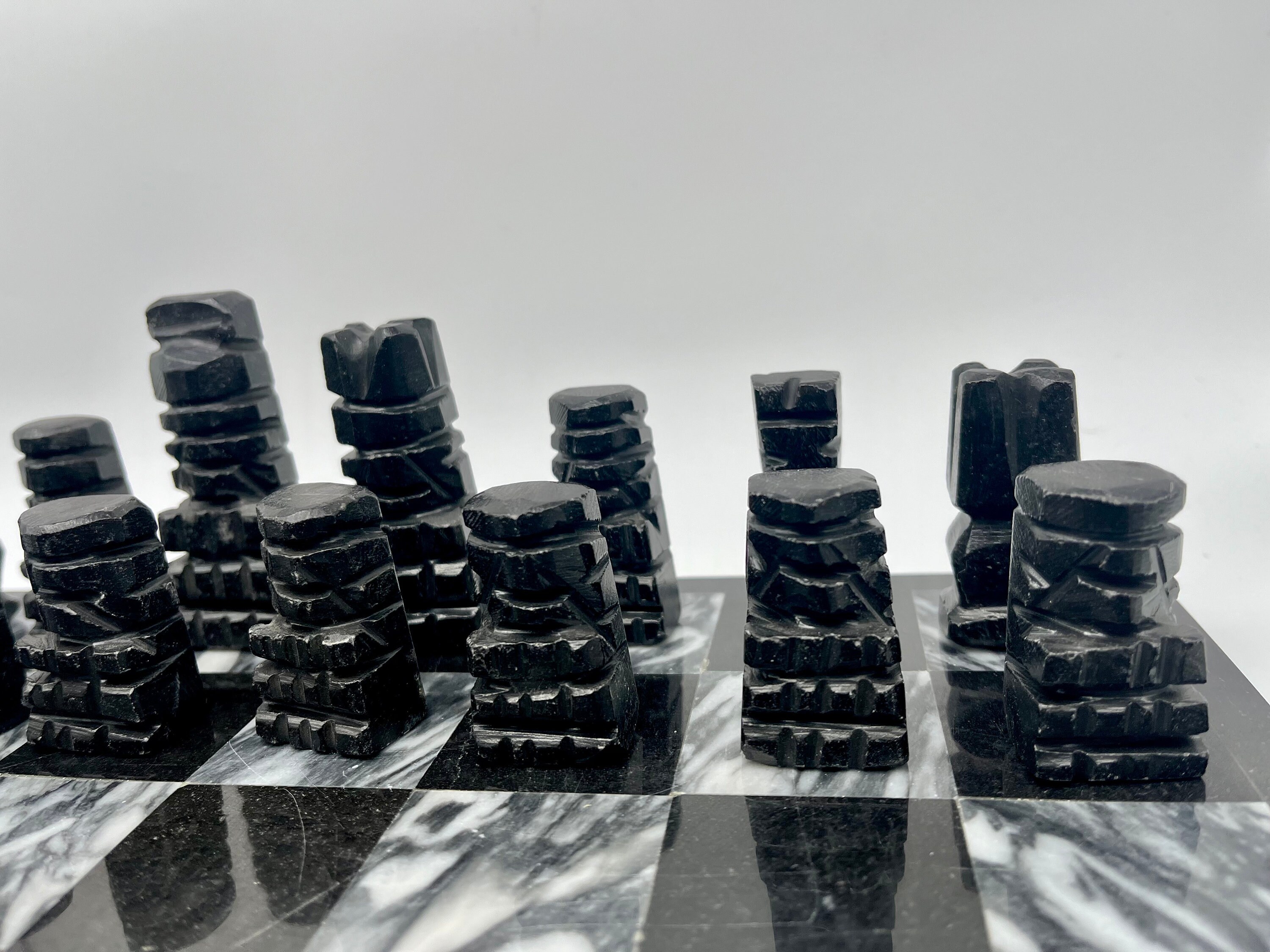 Black and Grey Marble Chess Set - Etsy