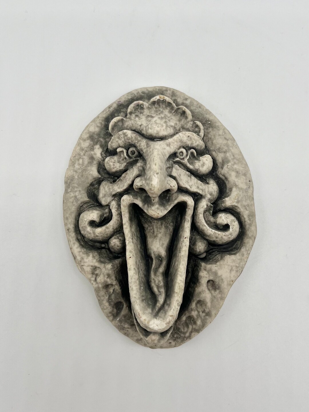 Haydn Larson Studio Cast Stone Grotesque Smiling Face Wall Plaque - Etsy