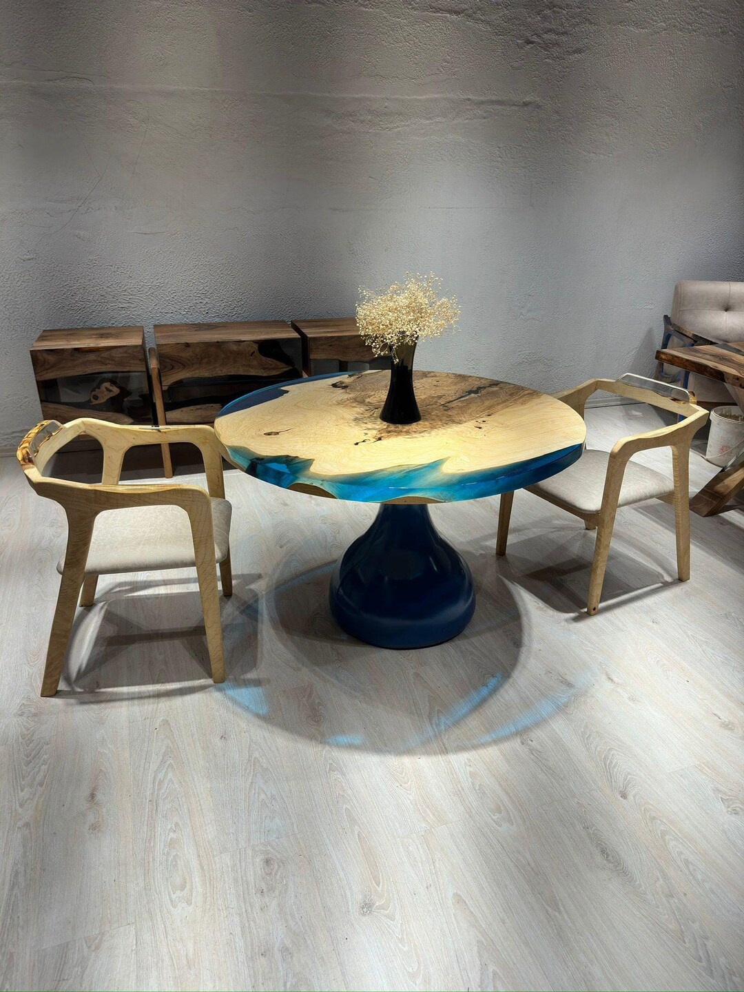 Special Epoxy Dining Table, Vase Legs, Epoxy Chair, Dining Sets - Etsy