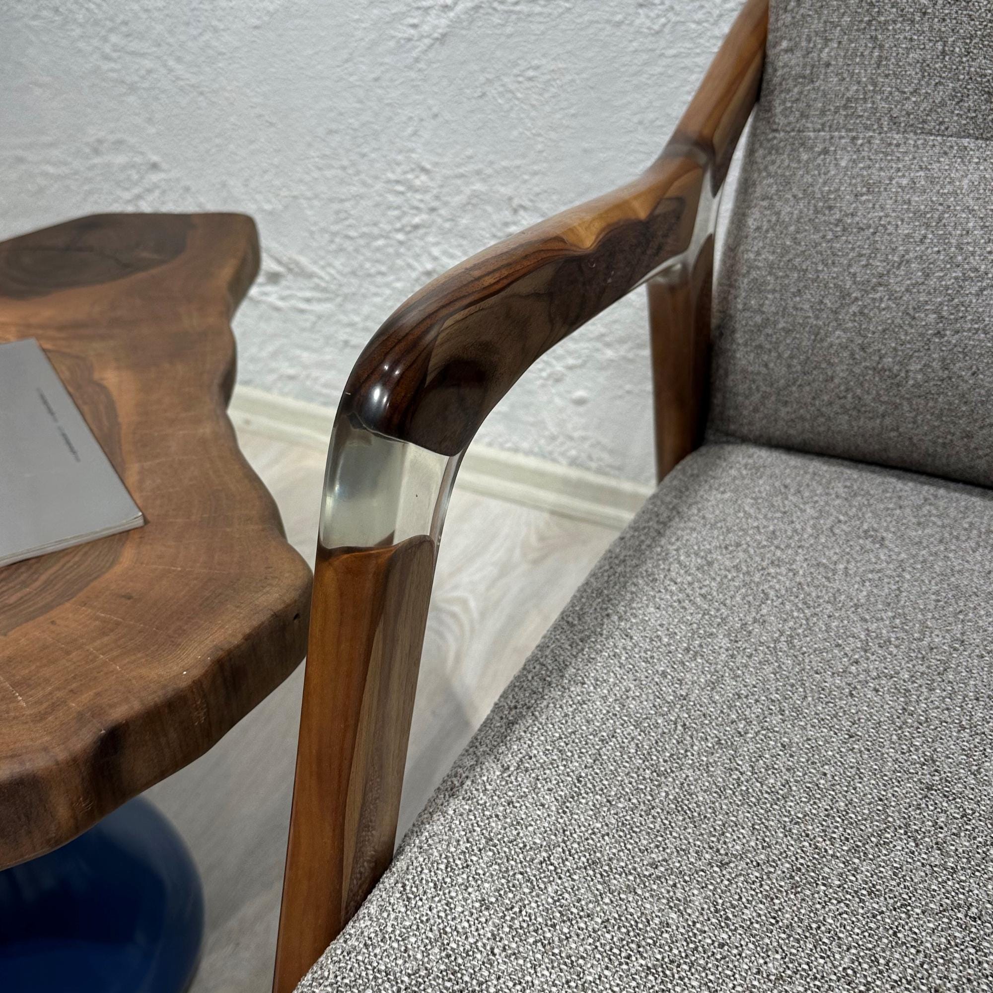Special Walnut Wood Epoxy Armchair Modern and Stylish Armchair - Etsy