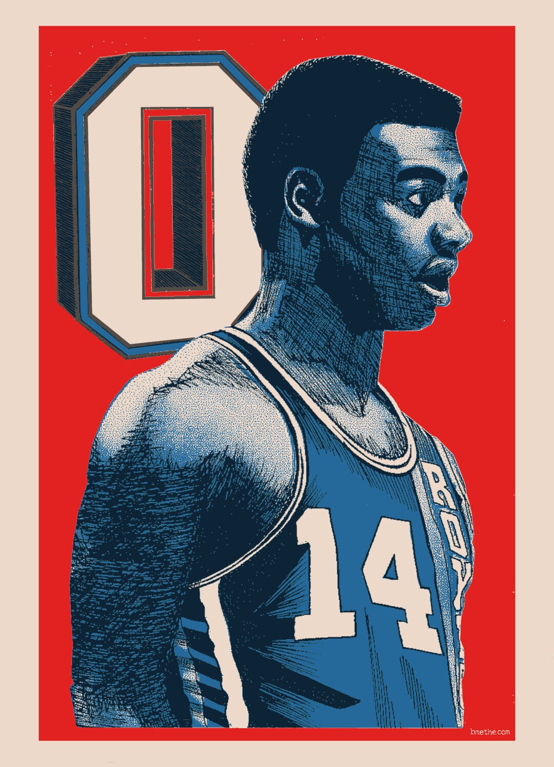 Screen Printed the Big 'o' Art Print Blue - Etsy