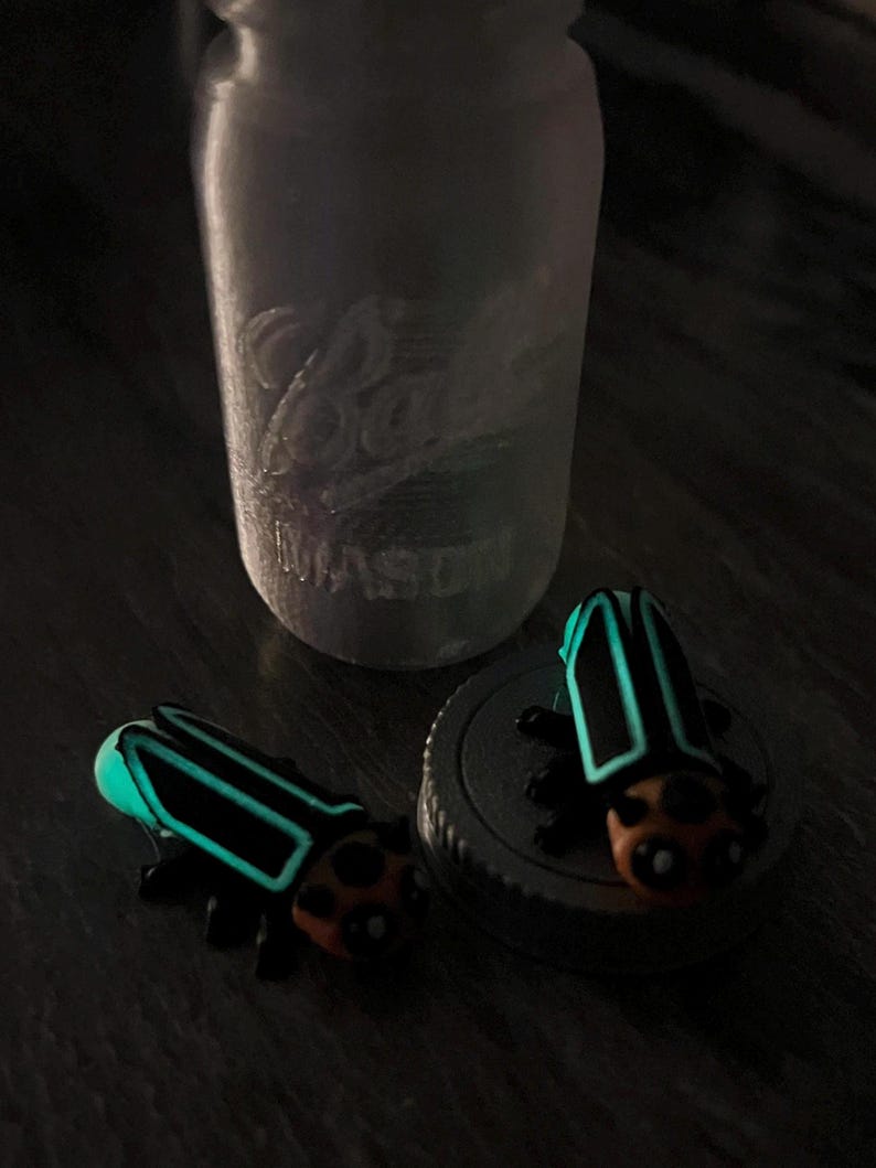 3D Printed Glow in the Dark Fireflies and Printed Mason Jar With Lid ...