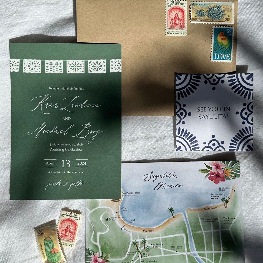 Mexico Themed Wedding Invitation Suite - Etsy