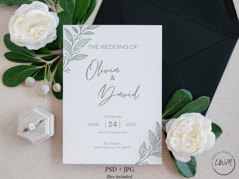 7x5 Invitation Mockup | 5x7 Invite Mockup | Etsy Mockup Invitation ...