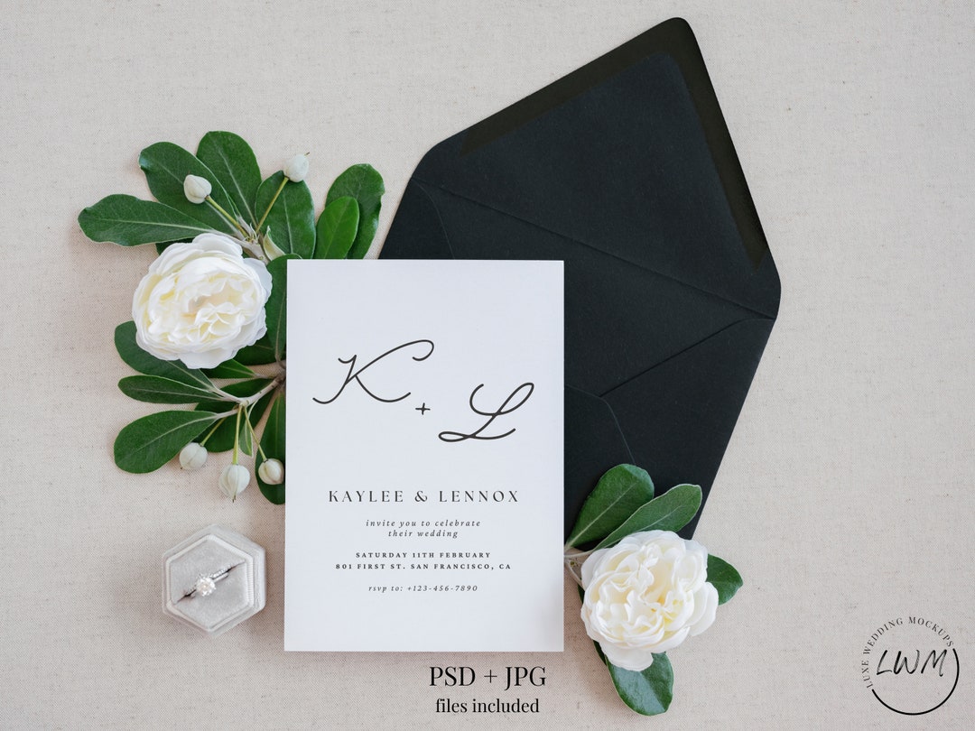 7x5 Invitation Mockup | 5x7 Invite Mockup | Etsy Mockup Invitation ...