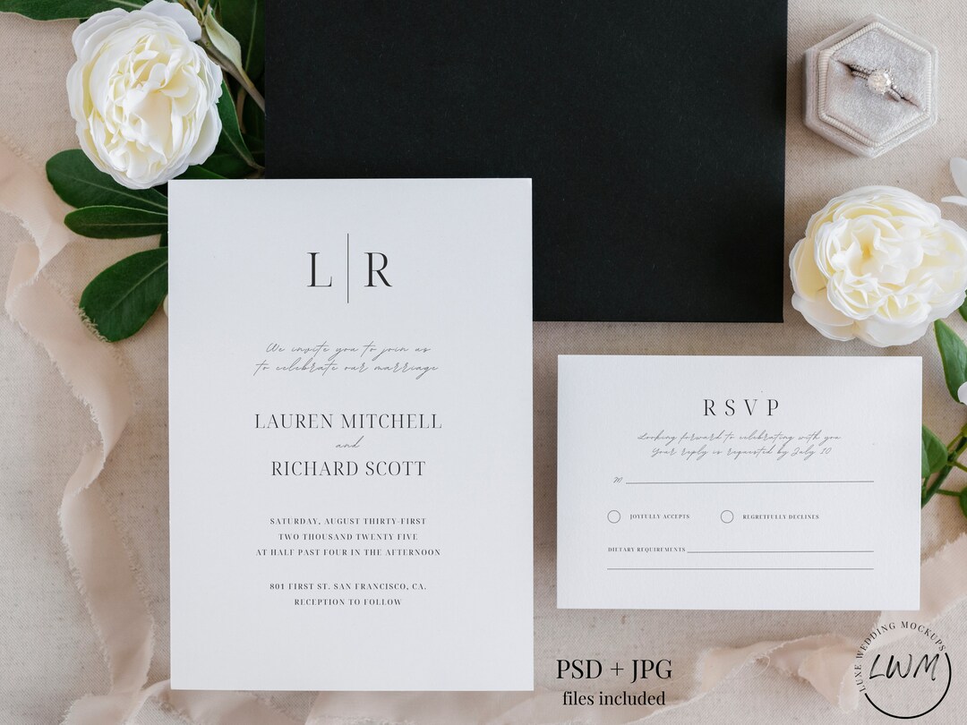 7x5 Invitation Mockup | 5x7 Invite Mockup | Etsy Mockup Invitation ...