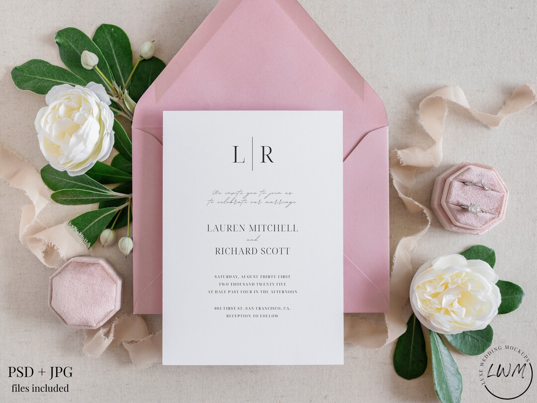 7x5 Invitation Mockup | 5x7 Invite Mockup | Etsy Mockup Invitation ...