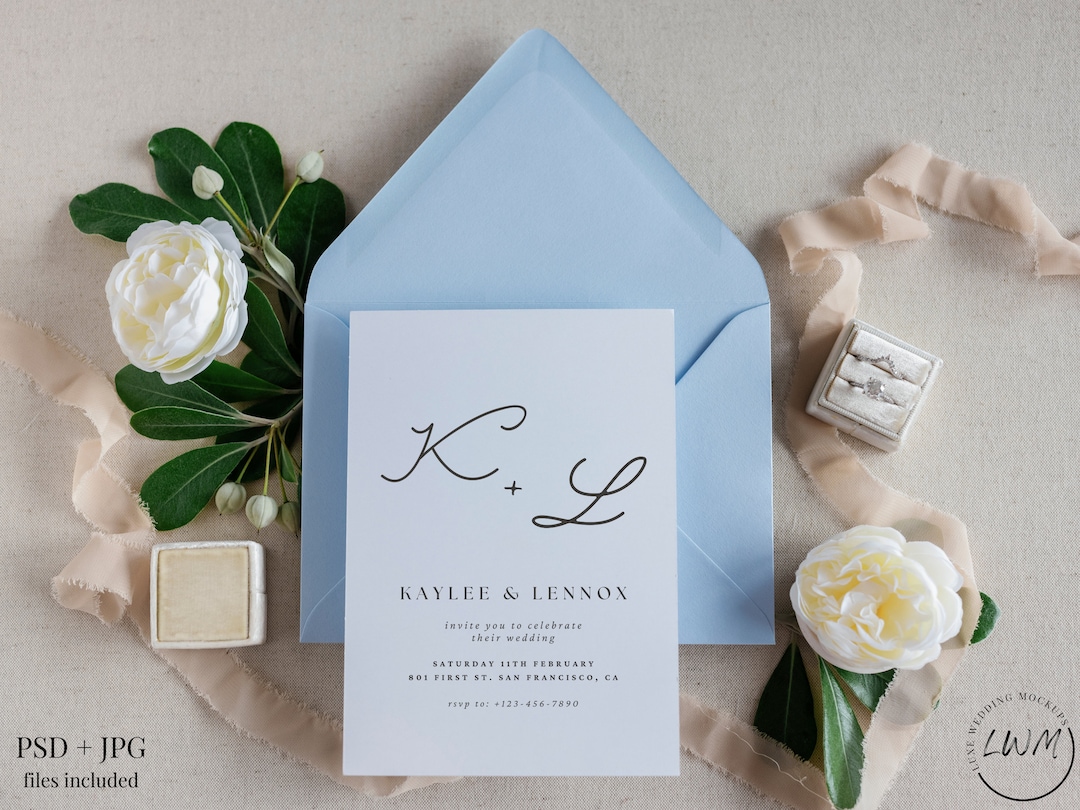 7x5 Invitation Mockup | 5x7 Invite Mockup | Etsy Mockup Invitation ...