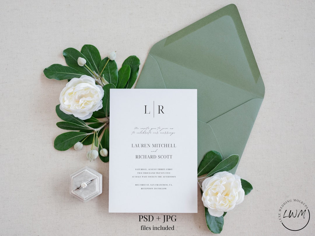 7x5 Invitation Mockup | 5x7 Invite Mockup | Etsy Mockup Invitation ...