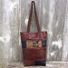 Leather Patchwork Carpetbag Tote in Distressed Chestnut and - Etsy Canada