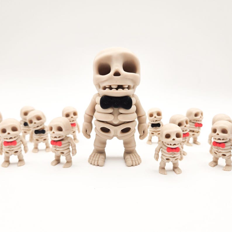 Skeleton Fidget With Bow Tie: Articulated Spooky Halloween Desk Decor ...