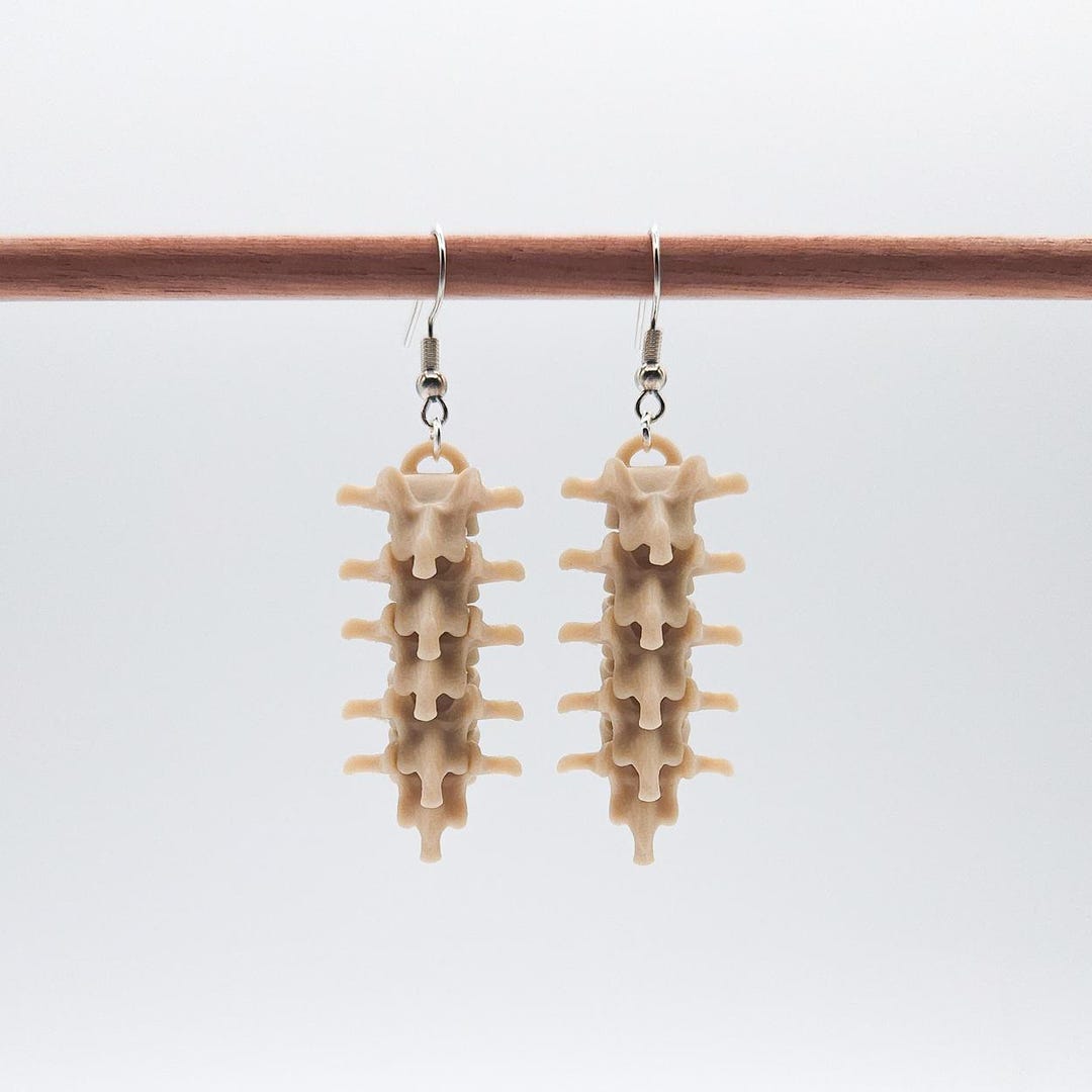 Articulated Spine Earrings | Gothic Vertebra Jewelry | Unique ...