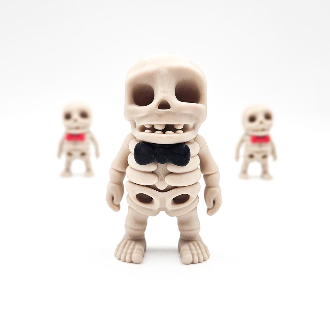 Skeleton Fidget With Bow Tie: Articulated Spooky Halloween Desk Decor ...