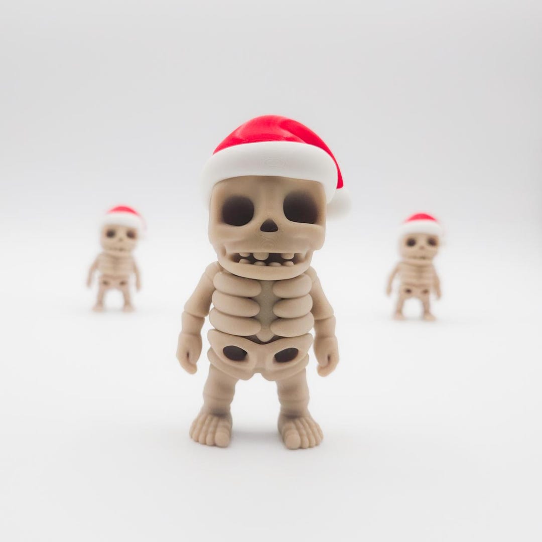 Skeleton With Santa Hat | Gothic Christmas Decor | Quirky Holiday Gift ...