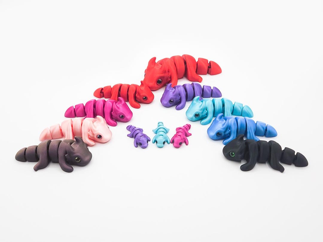 Articulated Dragon Fidget: Flexible Mini Animal Desk or Pocket Pet - Etsy