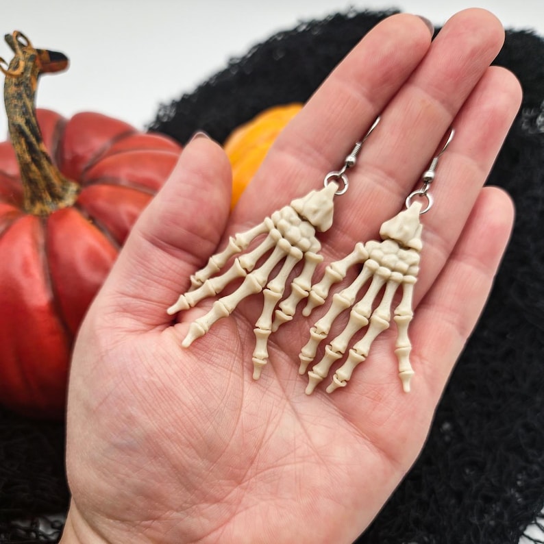Skeleton Hand Earrings: Gothic Halloween Jewelry - Etsy