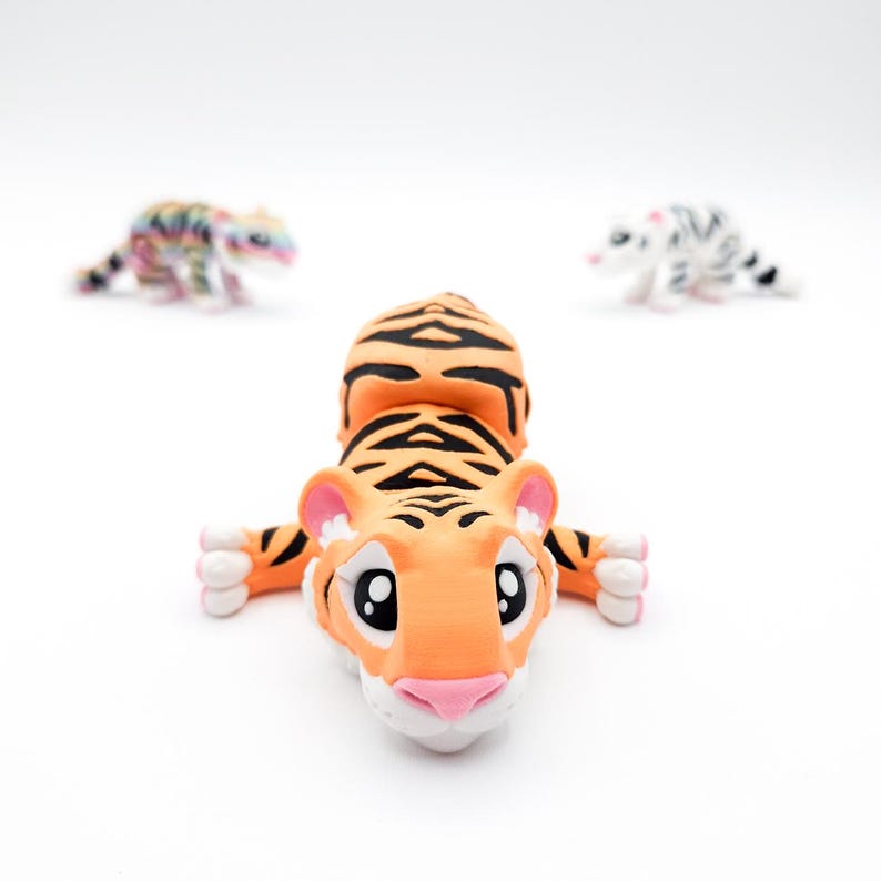 Articulated Tiger Fidget: Flexible Mini Animal Desk or Pocket Pet - Etsy