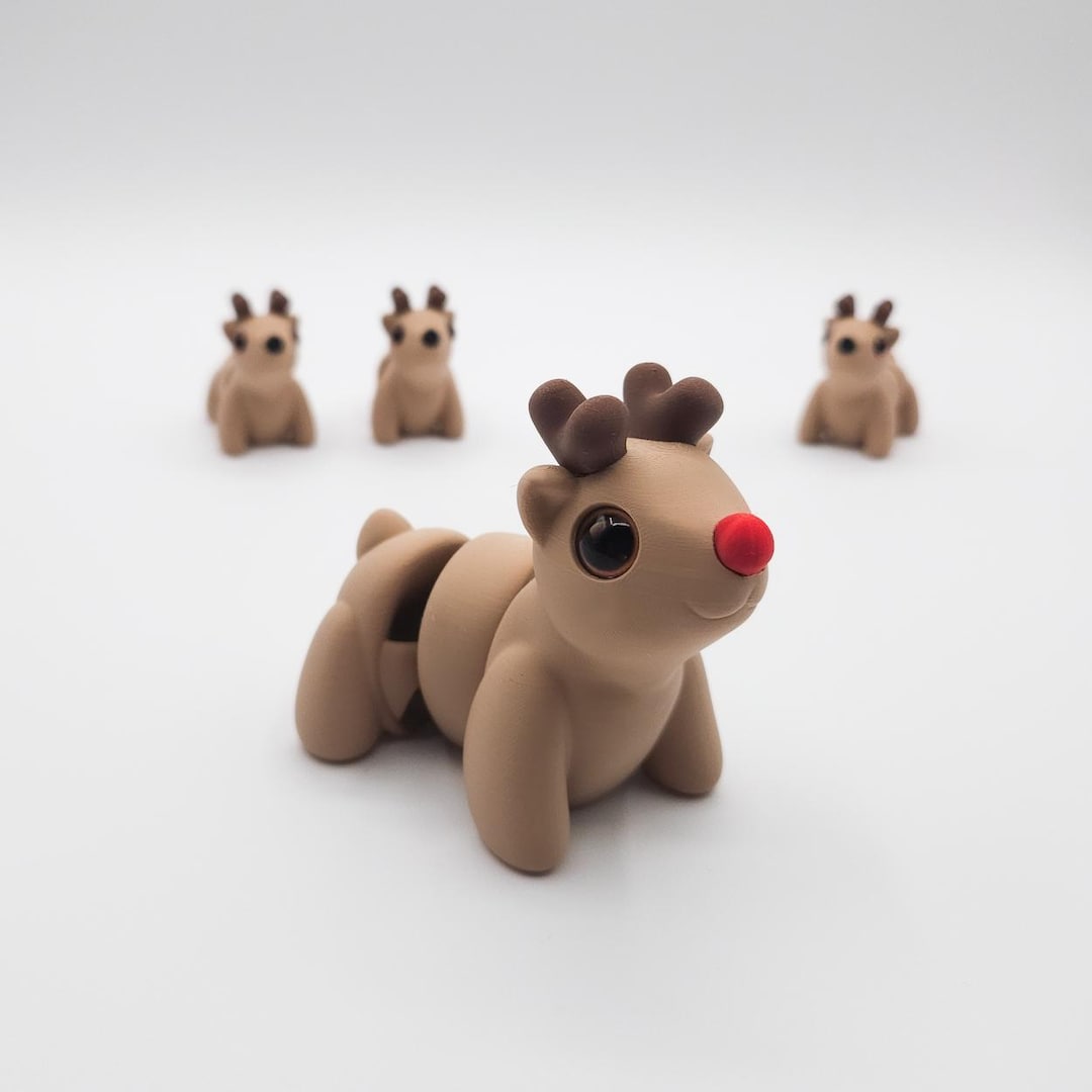 Reindeer Articulated Fidget Flexible Holiday Sensory Gift Cute Desk ...
