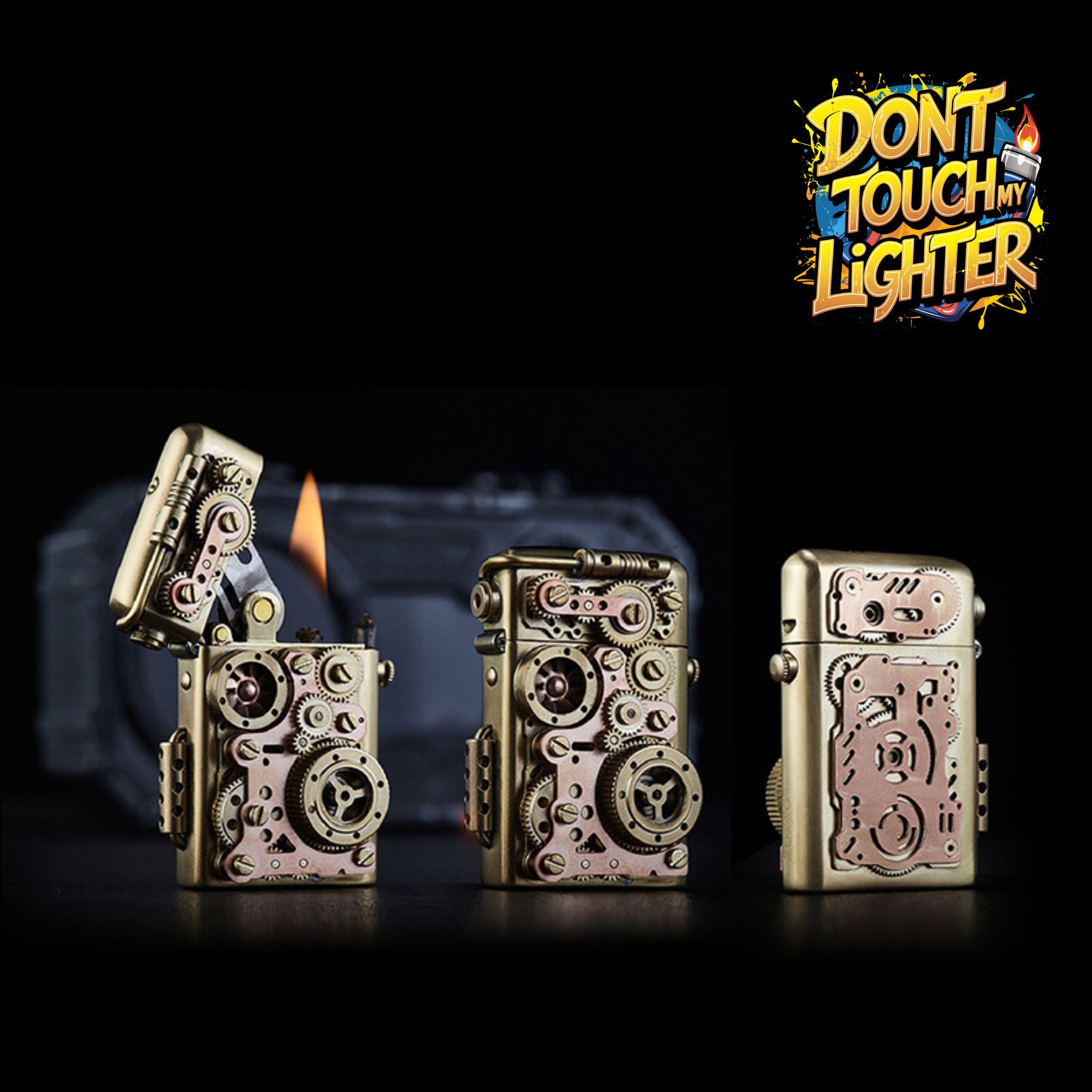 Handmade Brass Kerosene Lighter With Multi-layer Gear Personality Men's ...