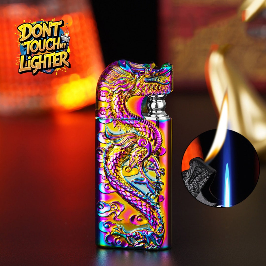 Dragon Inflatable Lighter Double Flame Conversion Lighter Retro Metal ...