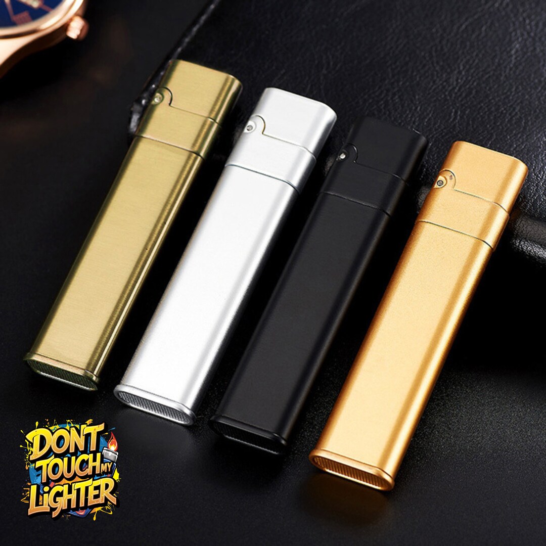 Ultra Thin Metal Kerosene Lighter Elegant Compact Windproof Lighter ...