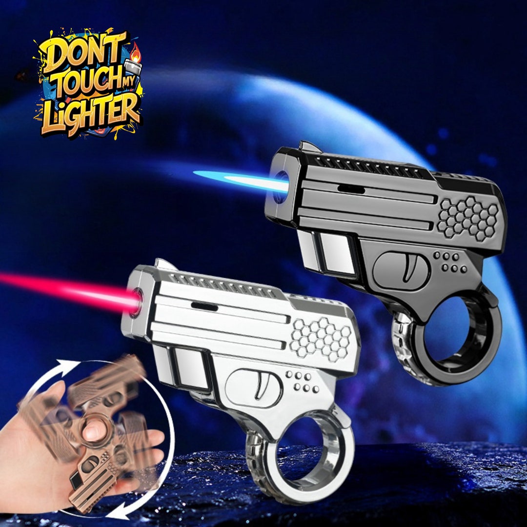 Metal Shape Pistol Lighter Pressure Release Lighter Windproof Lighter ...