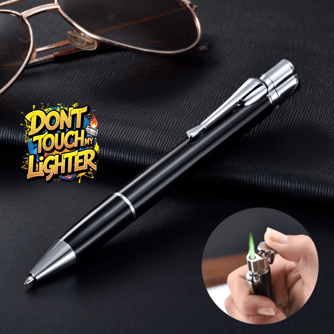 Creative Torch Lighter Unusual Pen Ultra Thin Lighter Metal Turbo Jet ...