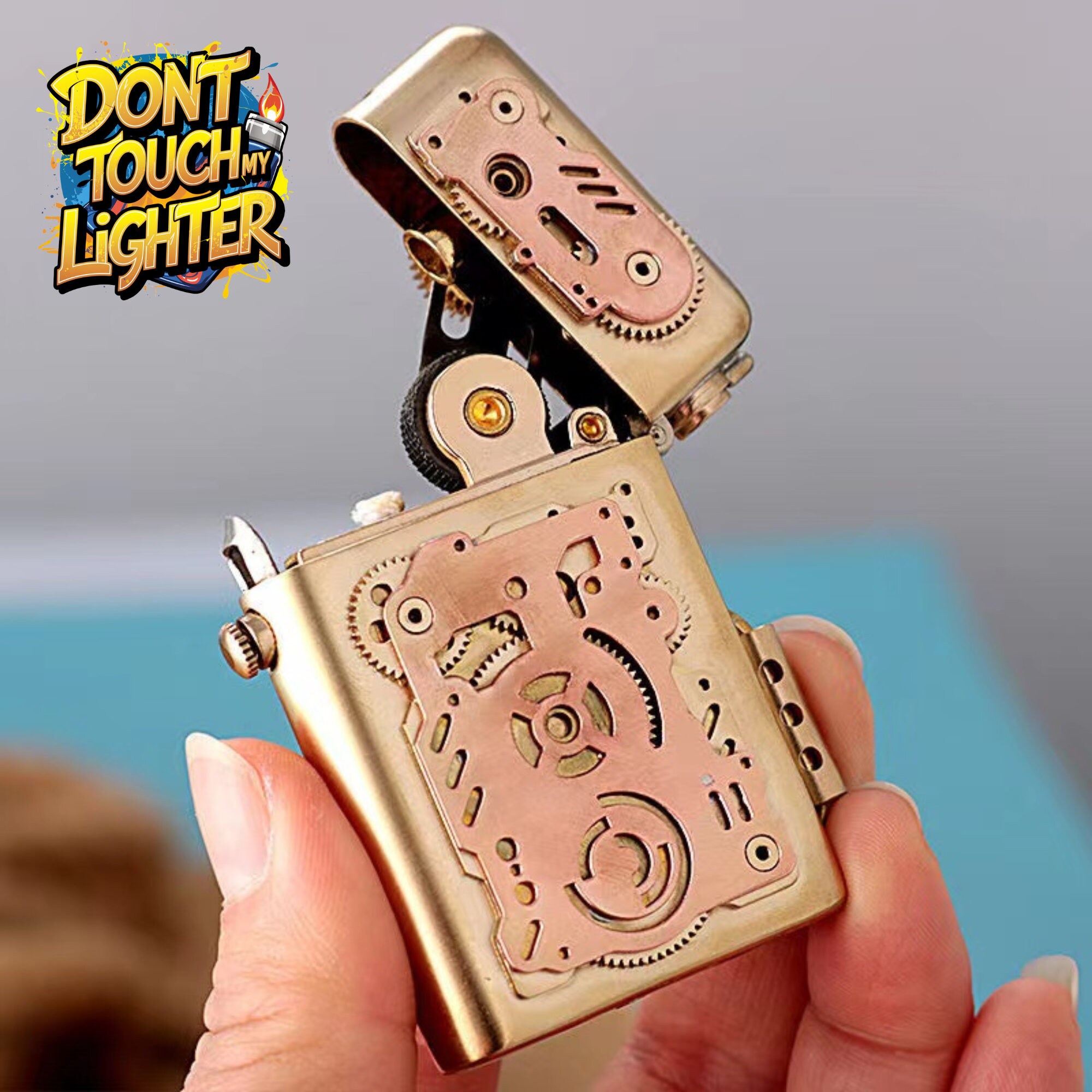 Handmade Brass Kerosene Lighter With Multi-layer Gear Personality Men's ...