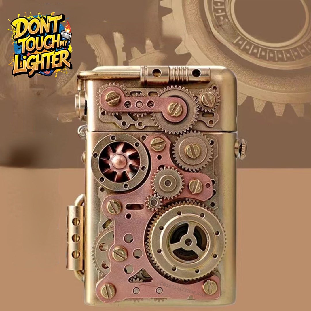 Handmade Brass Kerosene Lighter With Multi-layer Gear Personality Men's ...