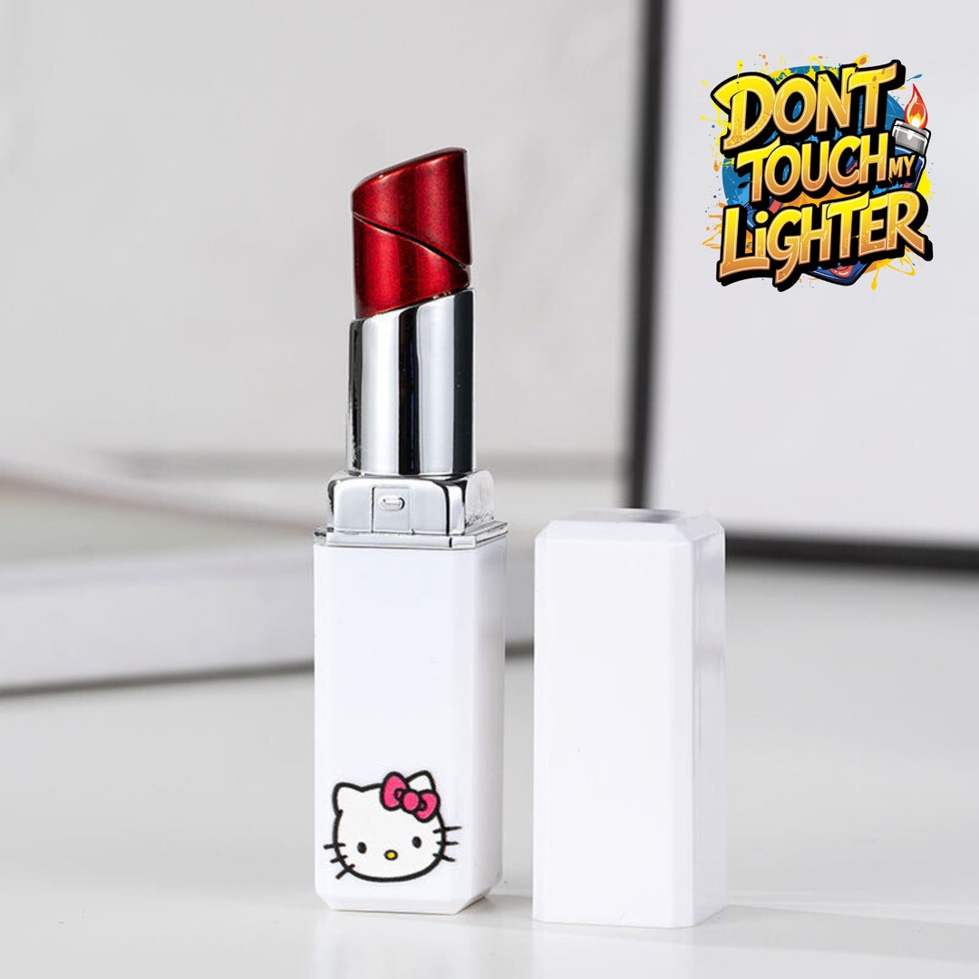 Elegant Lipstik Lighter Hello Kitty Silver Lighter Windproof Anime ...