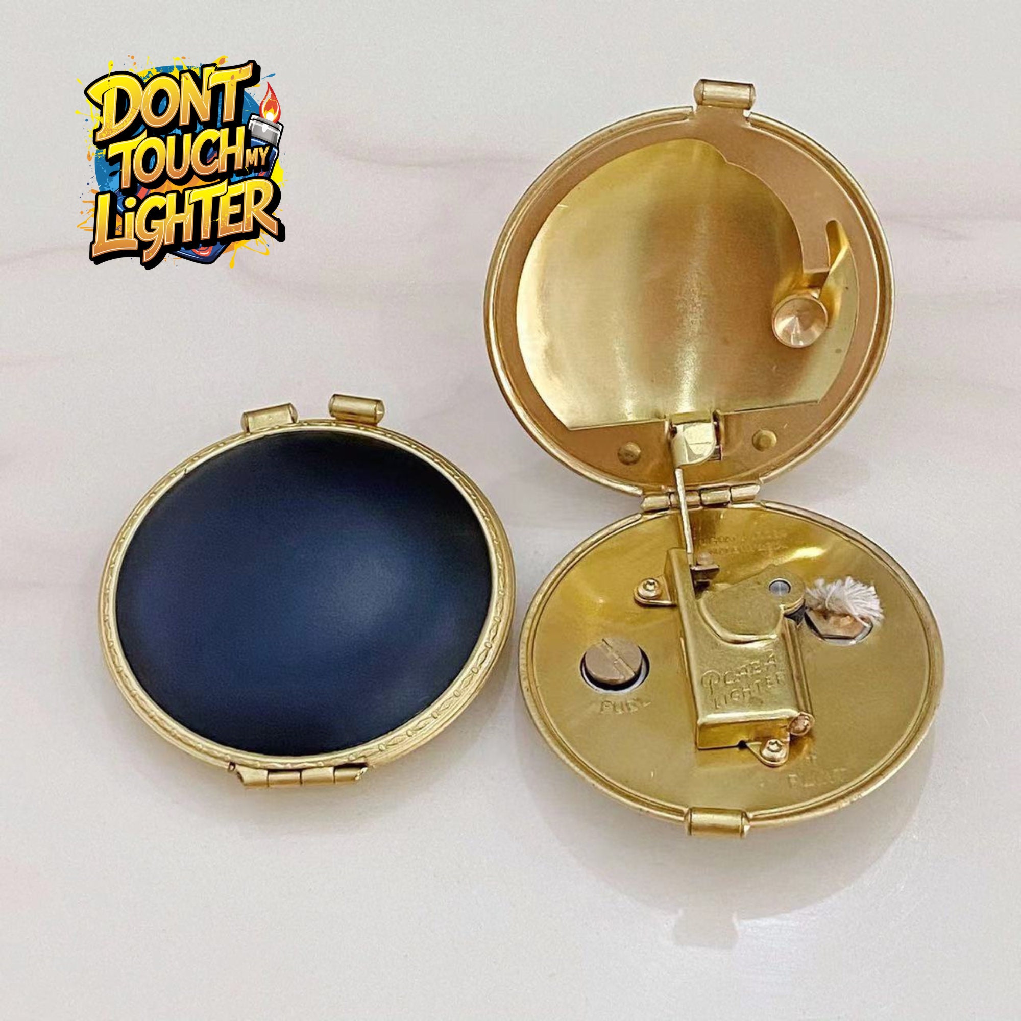 Ultra-thin Portable Compact Powder Lighter Compact Antique Lighter ...