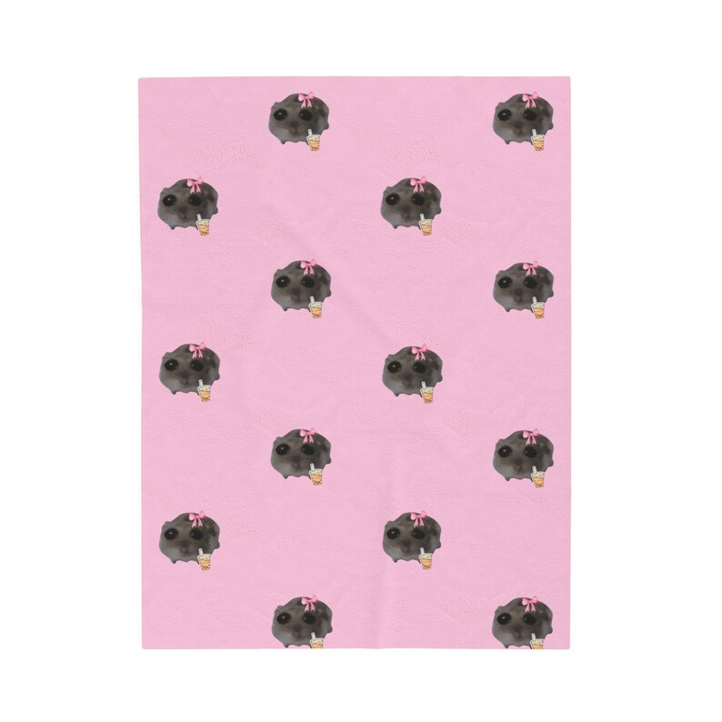 Im Just a Girl With Boba Sad Hamster Meme Pink Blanket, Birthday Gifts ...
