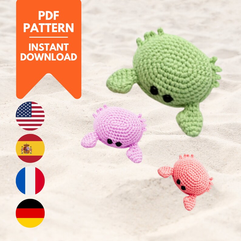 No Sew Crab Crochet Pattern, Amigurumi Cute Crab Pattern, Crochet ...