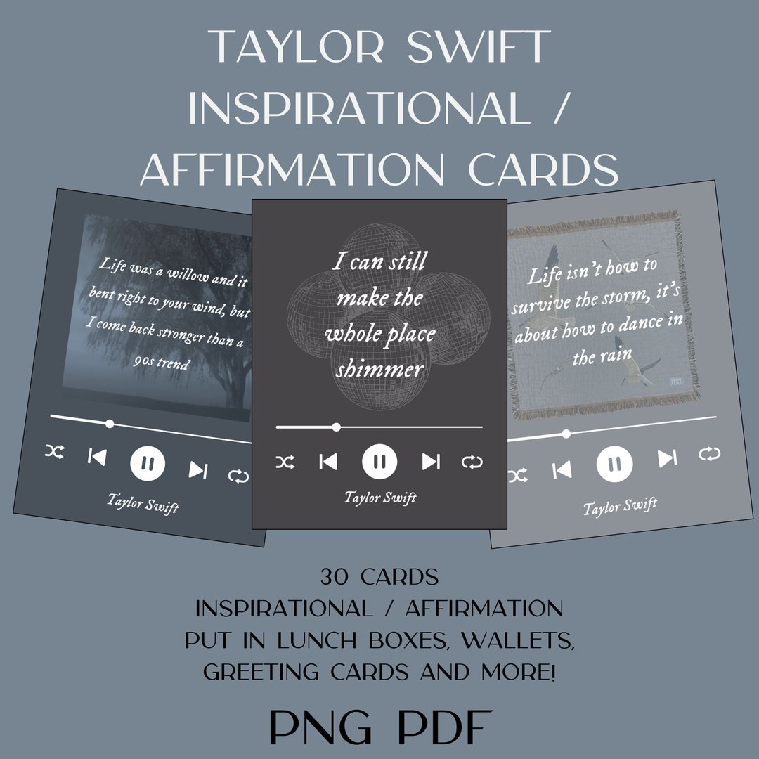 Swift Affirmation Motivational Quotes Lyrics Digital Instant Download ...