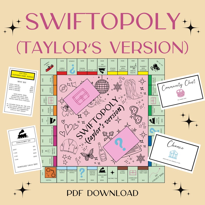 Taylor Swify Monopoly - Etsy