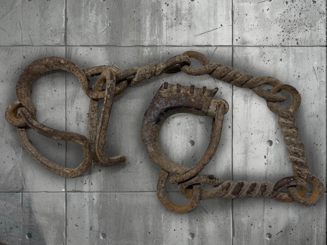 Antique Horse Shackles, Forged Iron Blacksmith Tool, Rustic Patina ...