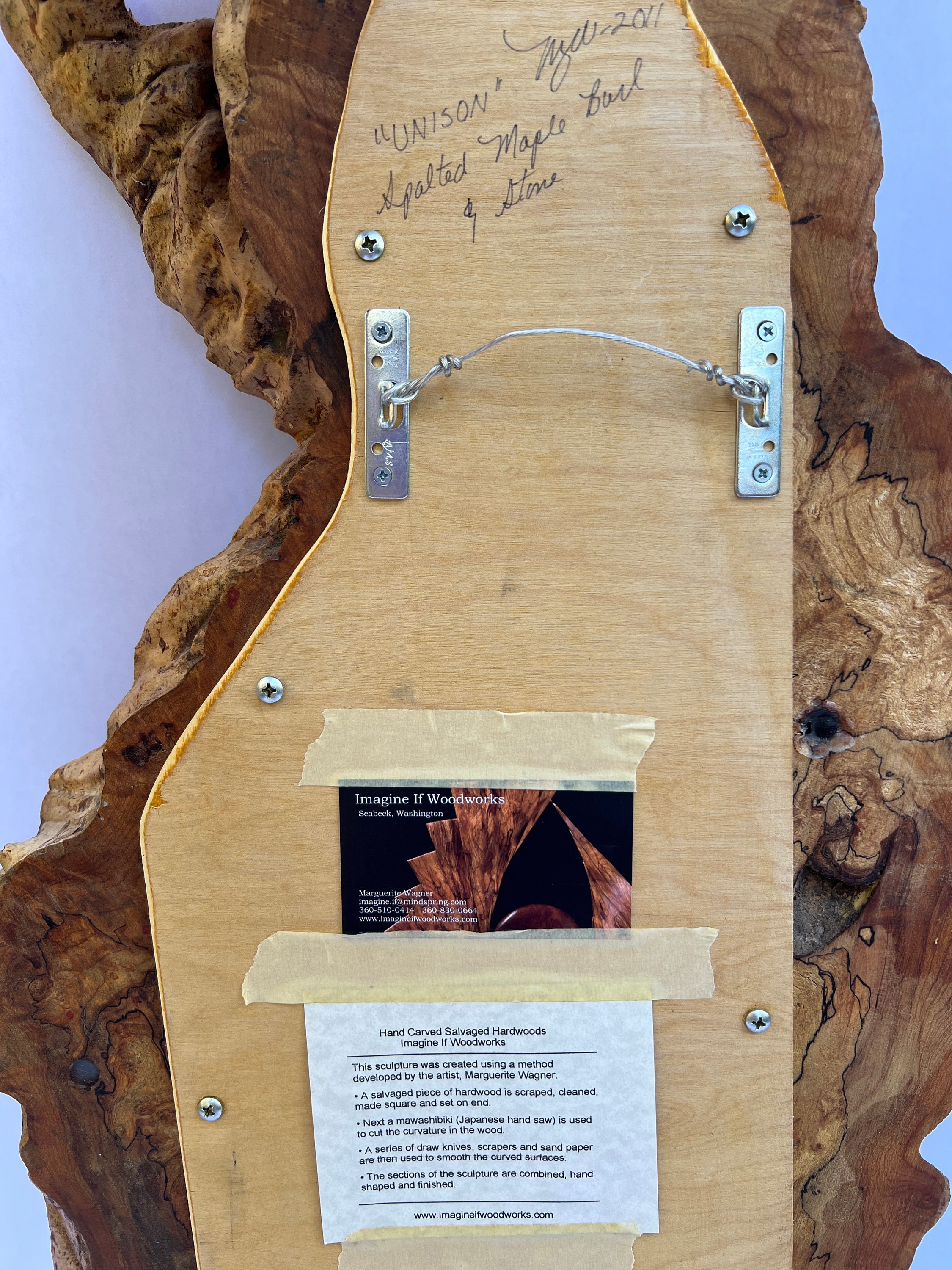 Unison 2011 by Marguerite Wagner Hand Carved Salvage Hardwood 33"x 15 ...