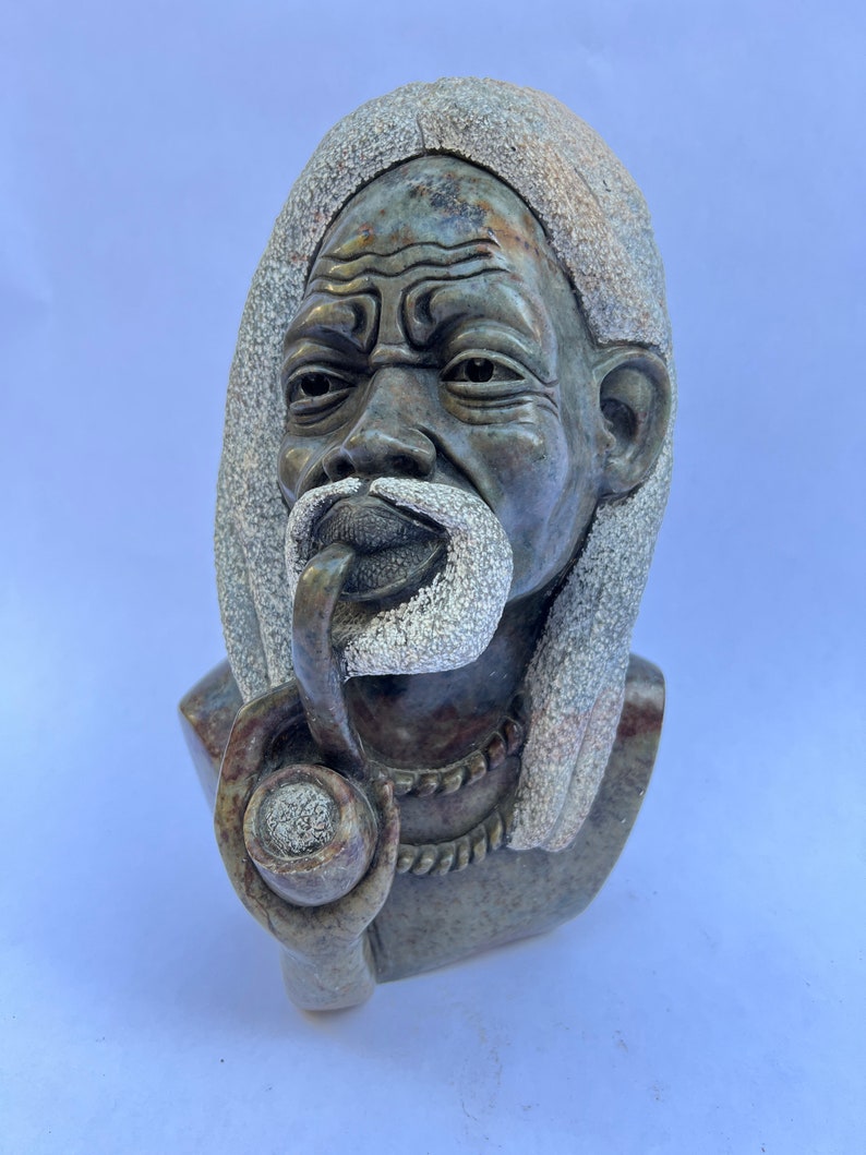 Denis Gatsi - Rasta Man - Shona Stone Carved Male Bust Handmade in ...