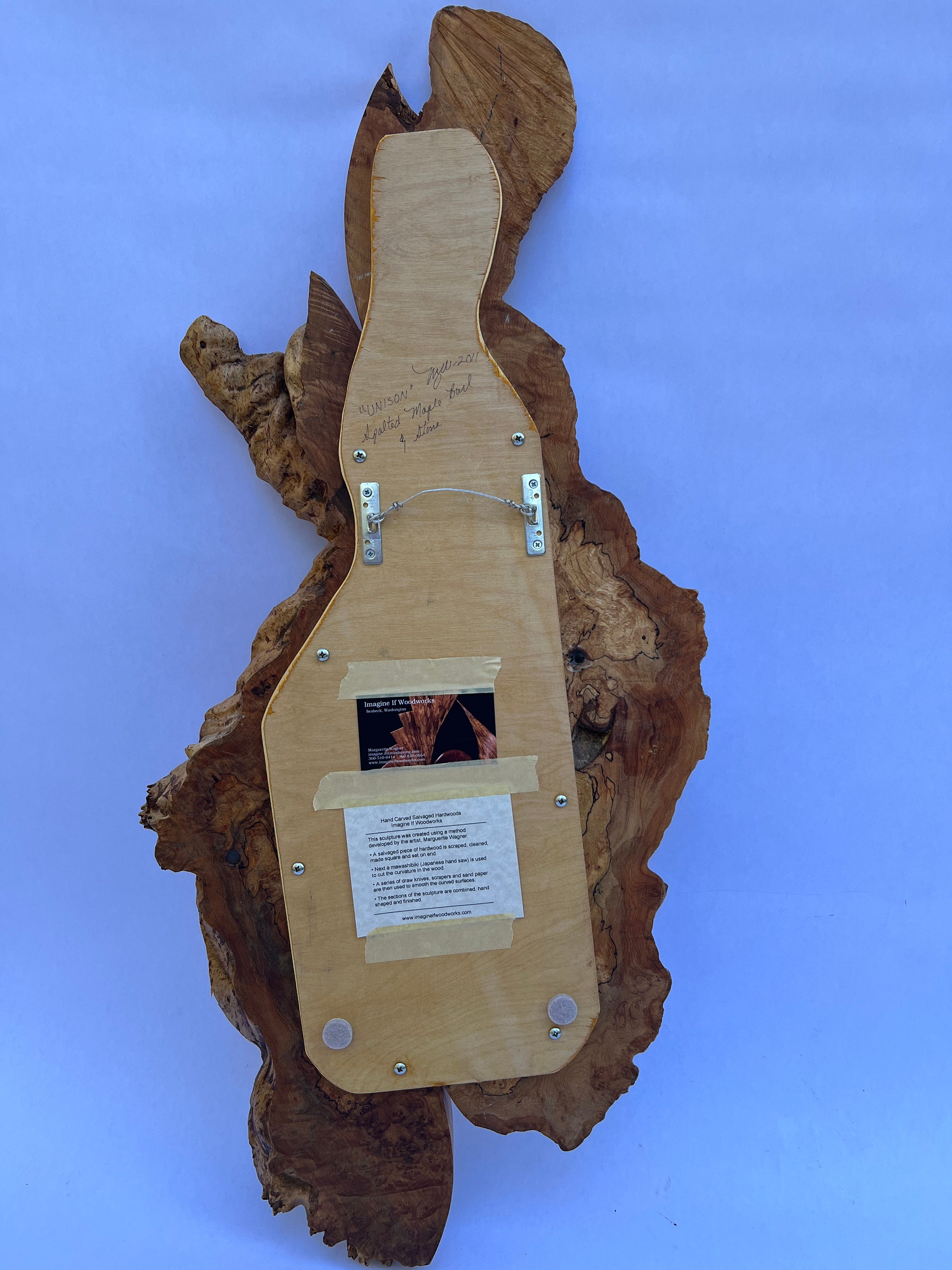 Unison 2011 by Marguerite Wagner Hand Carved Salvage Hardwood 33"x 15 ...