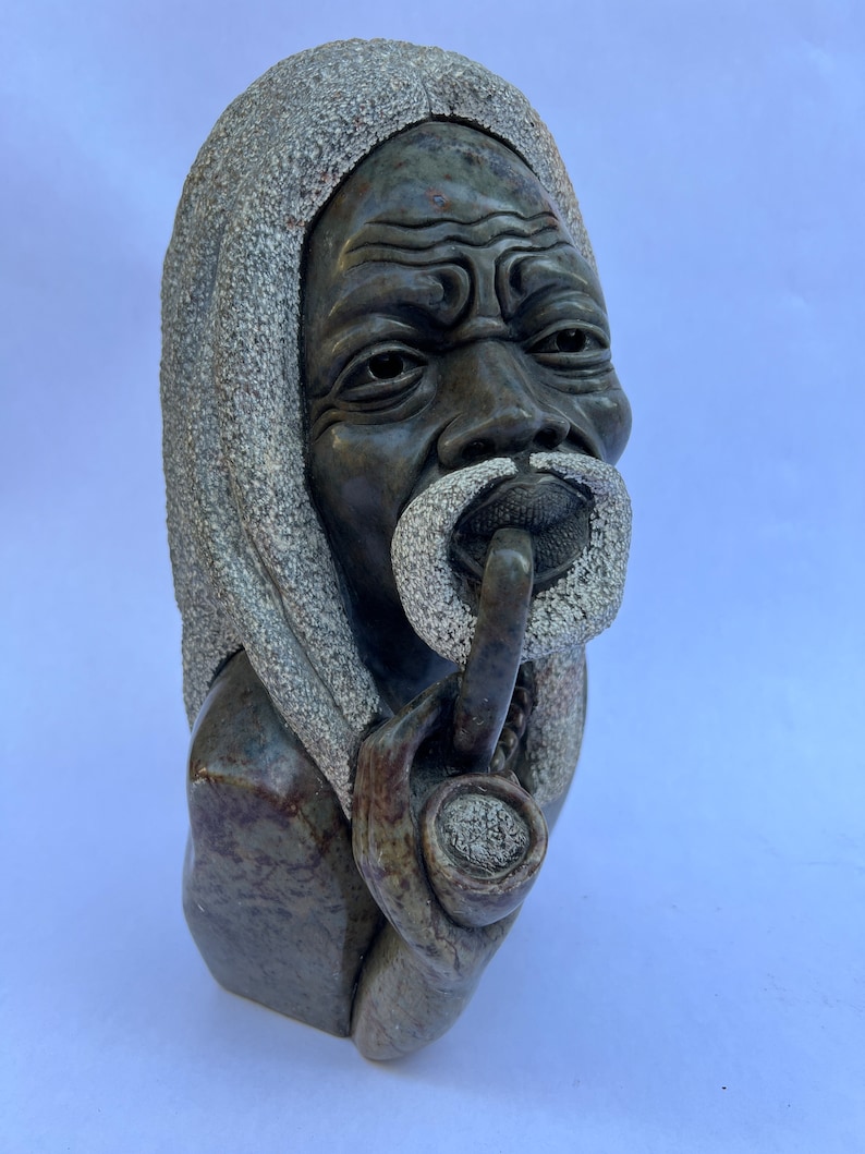 Denis Gatsi - Rasta Man - Shona Stone Carved Male Bust Handmade in ...