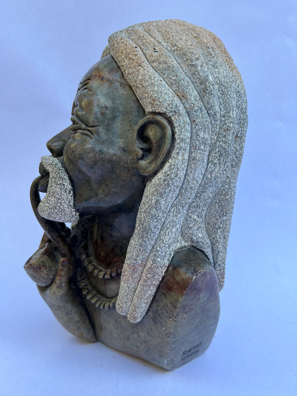 Denis Gatsi - Rasta Man - Shona Stone Carved Male Bust Handmade in ...
