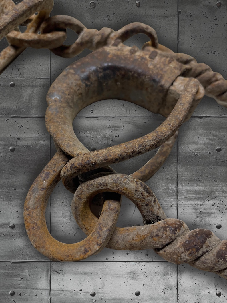 Antique Horse Shackles, Forged Iron Blacksmith Tool, Rustic Patina ...
