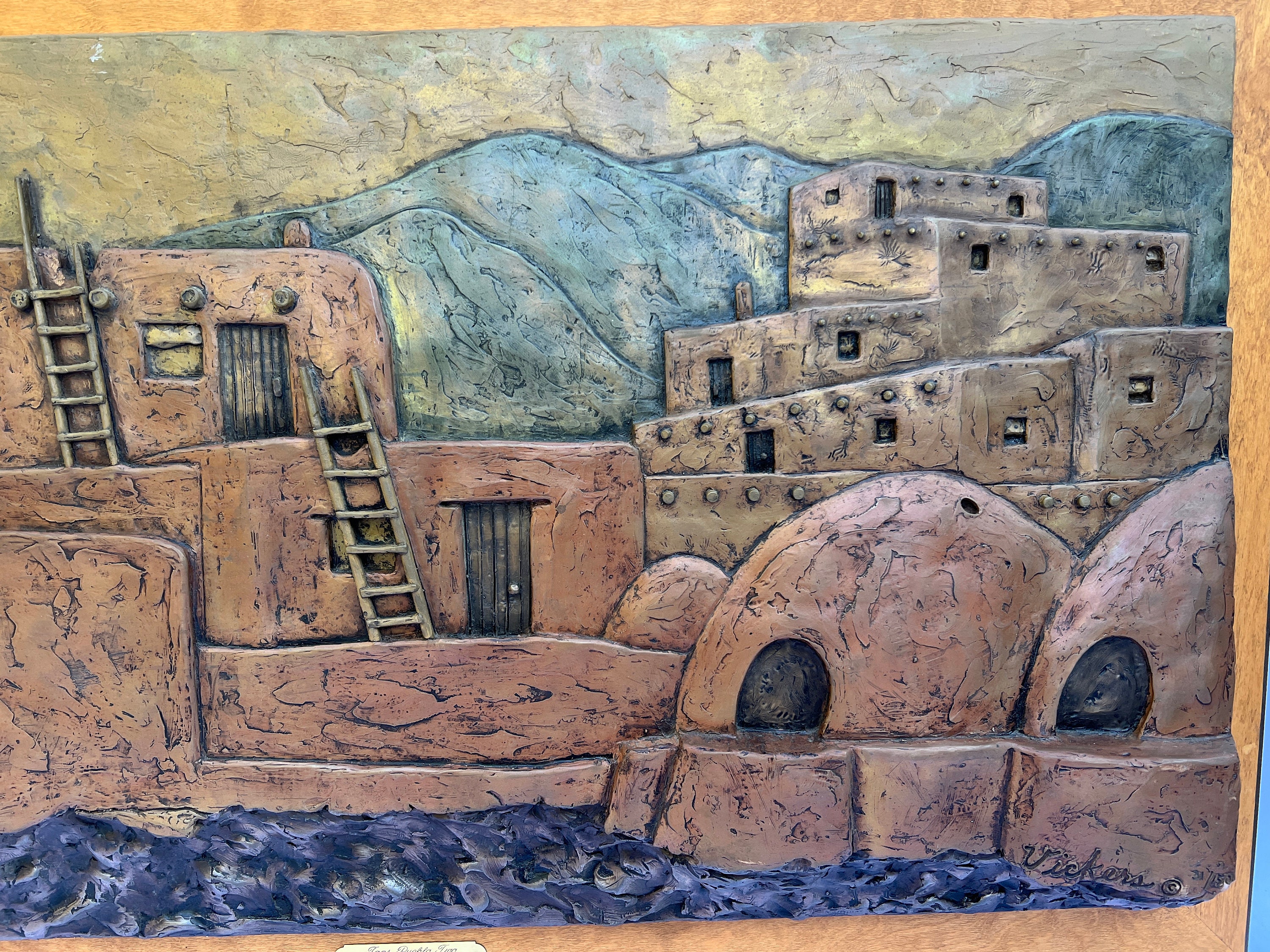 Philip Vickers - Taos Pueblos Two - Matrix Metal Art Sculpture - Etsy