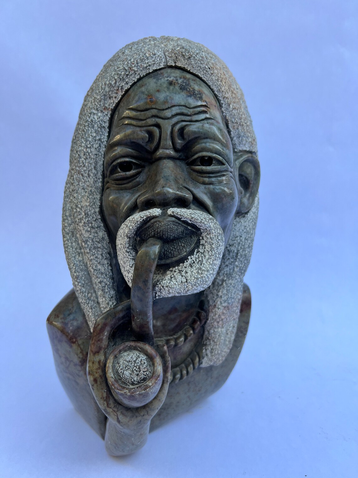 Denis Gatsi - Rasta Man - Shona Stone Carved Male Bust Handmade in ...