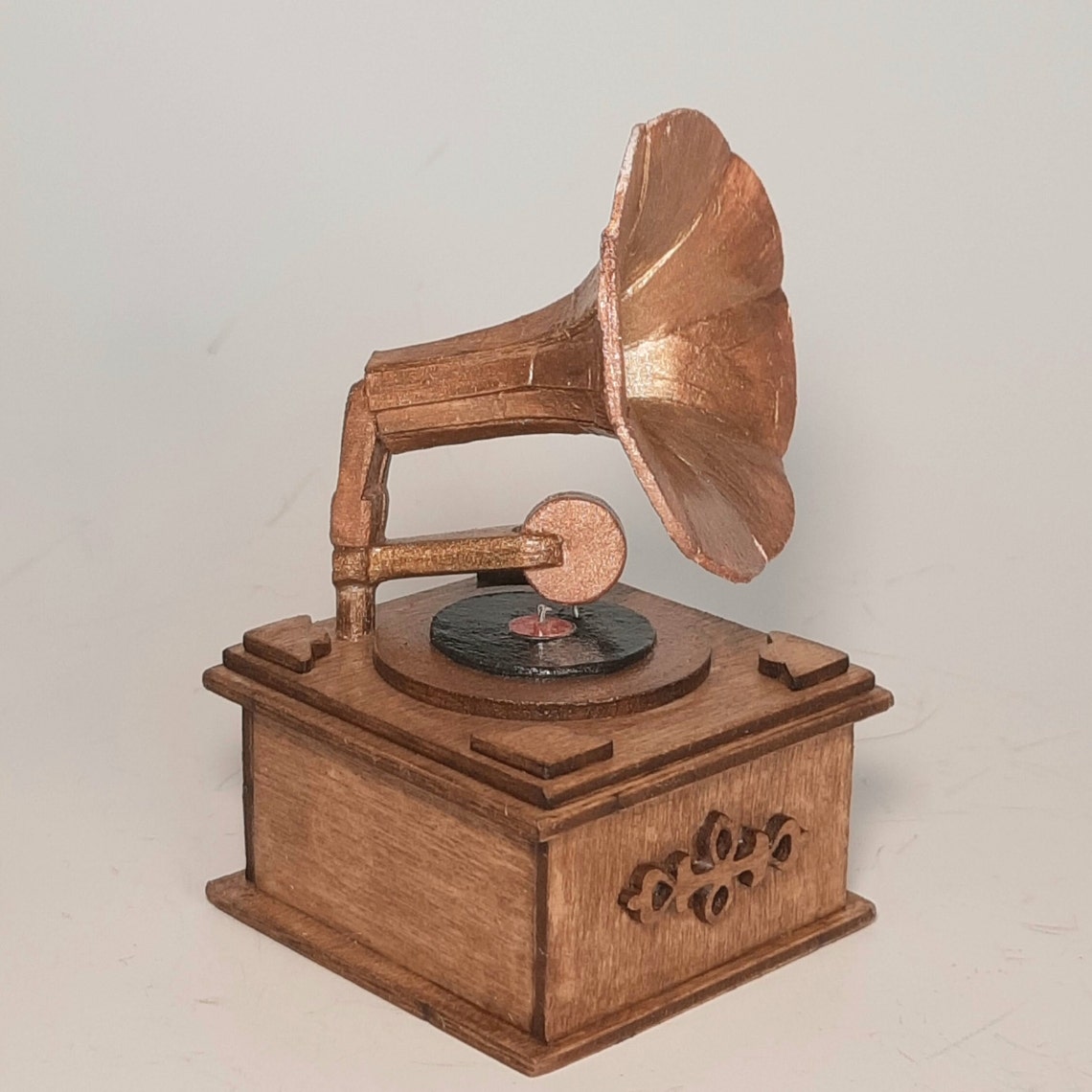 Vintage Gramophone Dollhouse Miniature on a Scale of 1:12, Handmade and ...