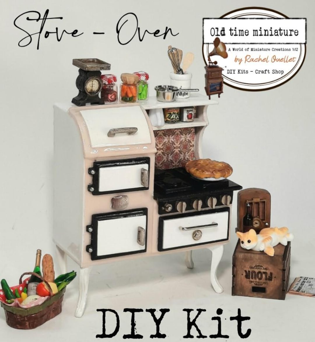 DIY Kit of a Vintage Miniature Stove, Oven, Scale of 1:12. Perfect for ...